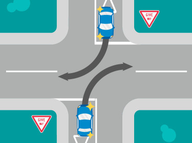 Who should give way if 2 vehicles are coming towards each other, and ...