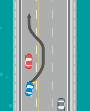 Passing on a three-laned road | Drive